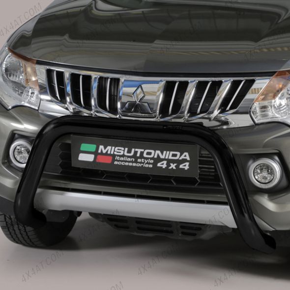 Mitsubishi L200 Series 5 76mm Black Powder Coated Bull Bar | 4x4AT
