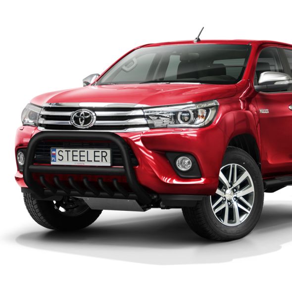 Toyota Hilux 2016-2020 Black Powder Coated Bull Bar with Axle Bars | NLG